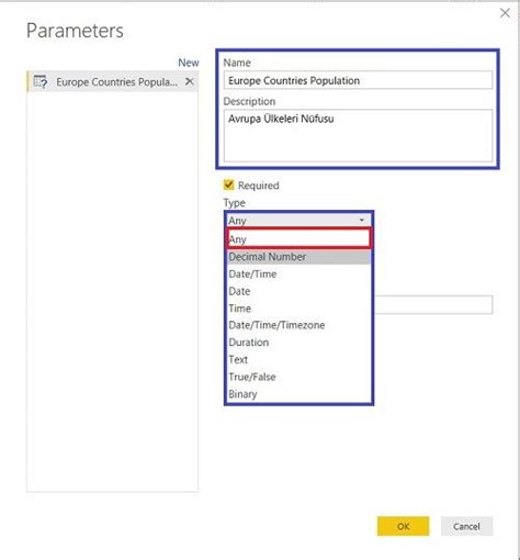 Sorgu Paneli Query Ribbon Home Giriş New Parameter Parametre