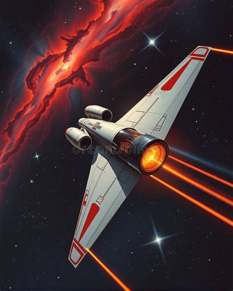 Streamlined Spaceship With A Central Cylindrical Body Wing Like