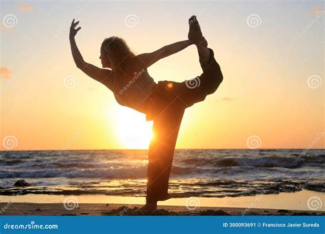 Woman Meditation And Yoga Poses In The Beach Stock Image Image Of