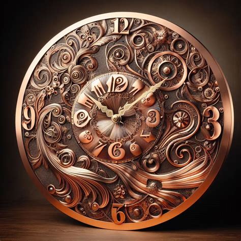 Copper Wall Clock Handcrafted Clocks Made From Copper Metl Fe Stock