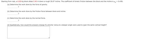 Solved Starting From Rest A Kg Block Slides M Chegg