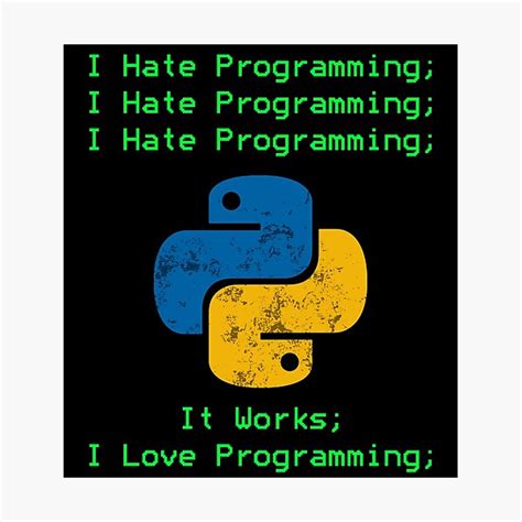 Python I Hate Programming Terminal Design I Love Programming Funny Developer Sticker Mask