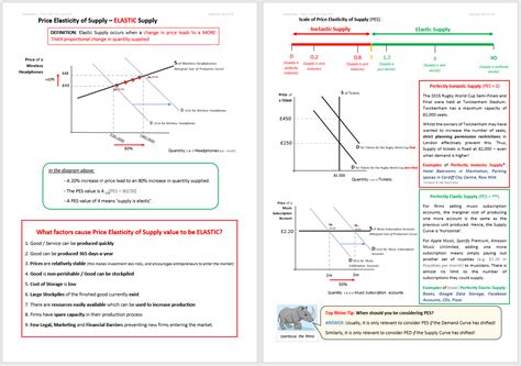 Ped Yed Xed And Pes Revision Notes Edexcel All 4 Elasticities