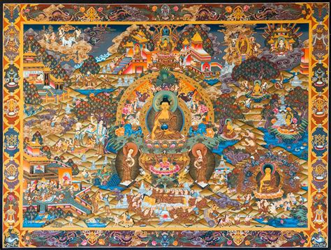 Life Of Buddha Thangka Painting Masterpiece