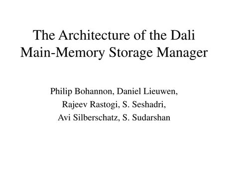 Ppt Main Memory Database Systems Powerpoint Presentation Free Download Id1760298