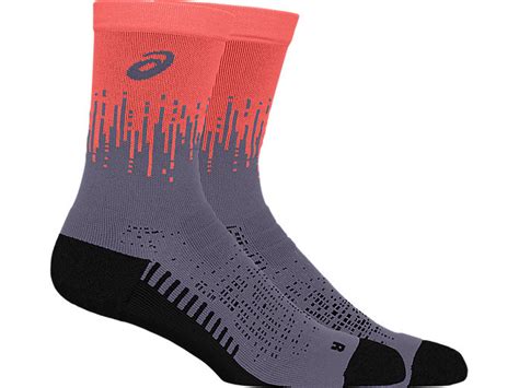 Performance Run Sock Crew Unisex Greyish Purple Coral Reef Unisex Socken Asics De
