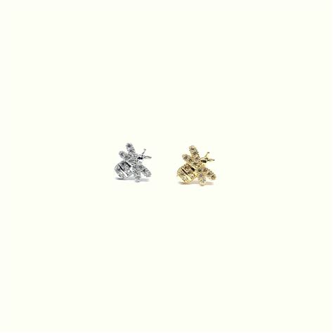 Jual Bee Ball End And Flat End Earrings In Silver And Gold Colour J5 J6 Anting Tindik Piercing