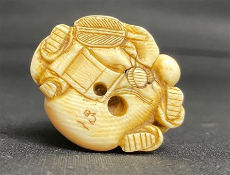 Proantic Japan Netsuke In Ivory Carved And Signed 19th