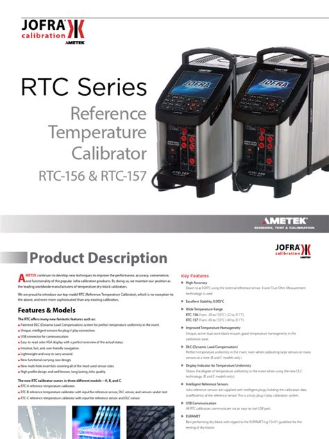 Reference Temperature Calibrator Rtc 156 157 Datasheet Pdf Calibration Manufactured Goods