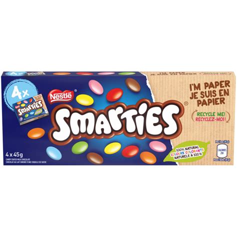 Smarties Candy Coated Milk Chocolate Multipack 4 X 45 G Made With