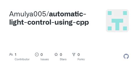 Github Amulya005automatic Light Control Using Cpp