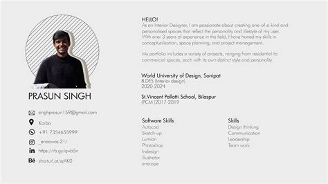 Interior Design Resume On Behance