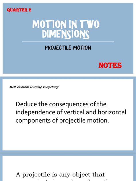 Notes Projectile Motion Pdf Projectiles Acceleration