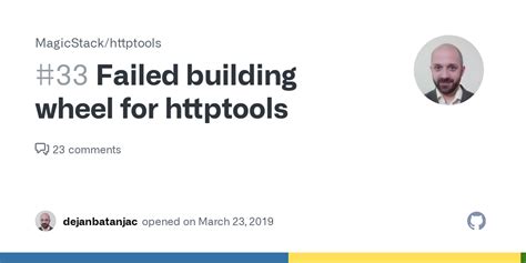 Failed Building Wheel For Tools · Issue 33 · Magicstacktools · Github