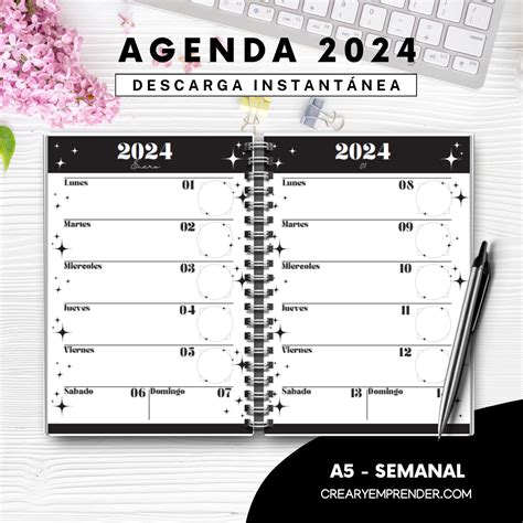 Calendario Semanal Imprimible 2024 Calendarios Y Planificadores