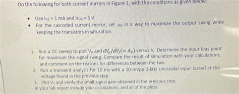 Solved Figure 1 An Nmos Current Mirror A Without And B