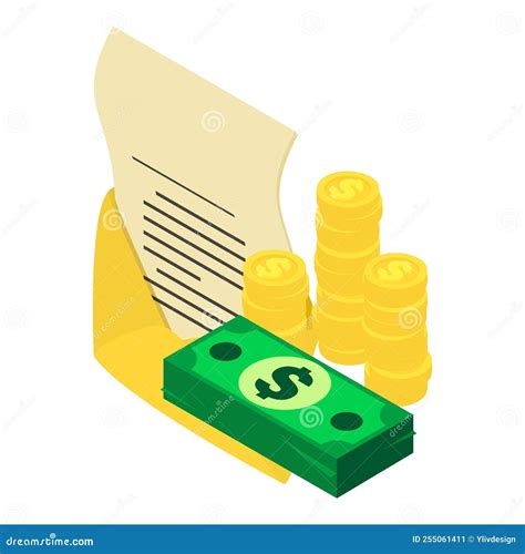 Inheritance Concept Icon Isometric Vector Envelope With Document Cash Dollar Stock Illustration