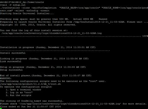 my oracle cloning an existing oracle home on unix