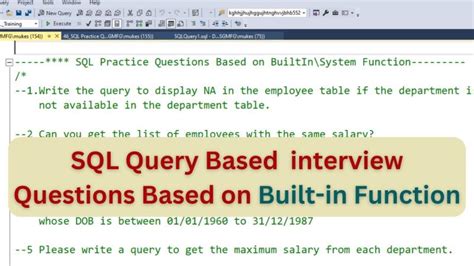 mukesh pandey on linkedin 46 sql query based interview questions based