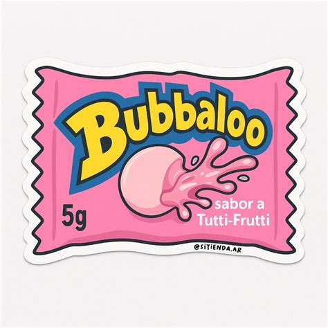 Sticker Chicle Bubbaloo En 2025 Diseño De Pegatina Pegatinas Bonitas Calcomanías Personalizadas