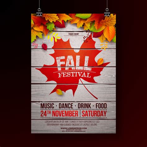 Fall Leaf Background Flyer Template
