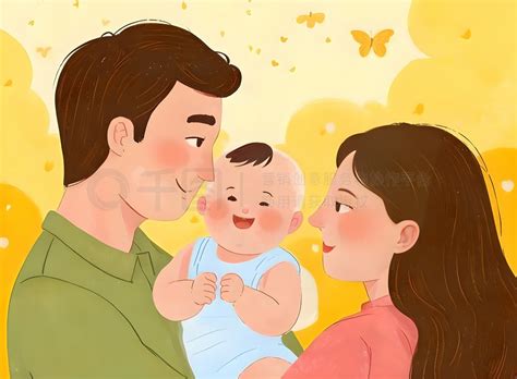 Aiai数字艺术 三口之家新生儿添丁温馨美好父母ai插画图 Ai插画免费下载格式4096像素编号71733462 千图网