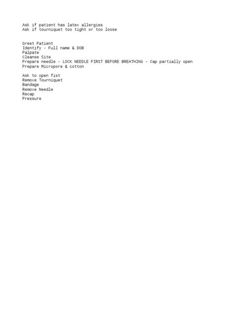 Venipuncture Procedure Pdf Wellness