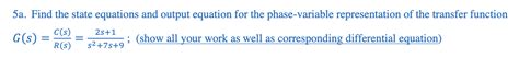 Solved A Find The State Equations And Output Equation For Chegg