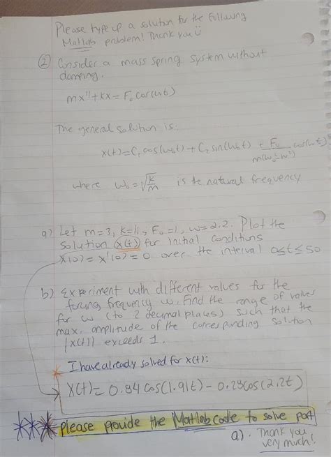 Solved Please Provide The Matlab Code For The Problem Below