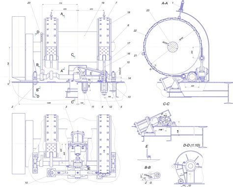 Premium Vector Engineering Drawing Of Industrial Equipment