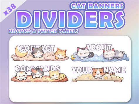 Cat Twitch Panels And Discord Dividers Cute Twitch Banners Cat Discord