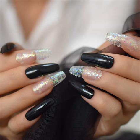 Black Sparkly Nails