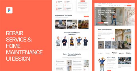 Repair Service And Home Maintenance Ui Design