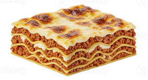 Delicious Square Lasagna Slice With Layers Of Pasta And Meat Sauce 73246406 Png