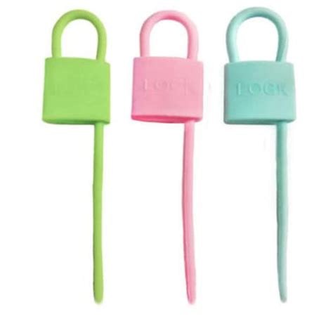 3pcs Lock Shape Silicone Cable Tie Darazpk