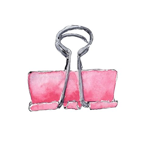 Premium Vector Binder Clip For Paper Watercolor Hand Drawn Cute