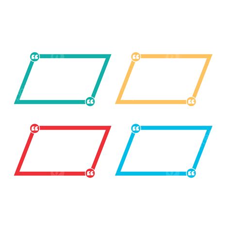 현대 다채로운 따옴표 프레임 세트 템플릿 인용 부호 따옴표 세트 다채로운 인용문 Png 일러스트 및 벡터 에 대한 무료
