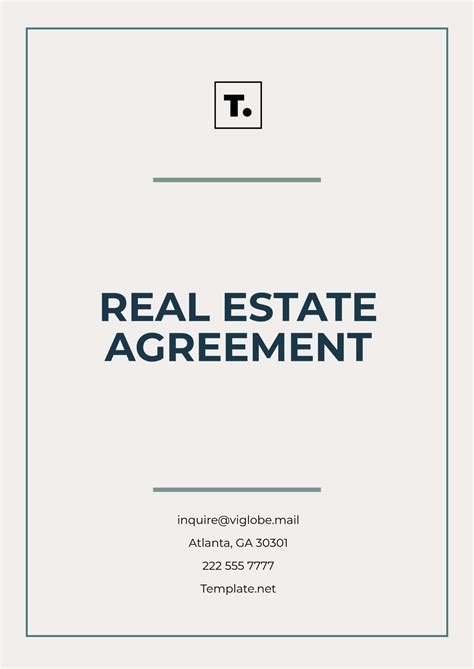 Free Real Estate Agreement Template To Edit Online