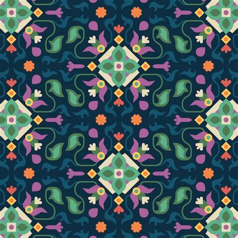 Premium Vector Hand Drawn Persian Carpet Pattern