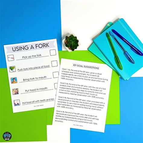 Use A Fork Visual Task Analysis Template Special Education Life Skills
