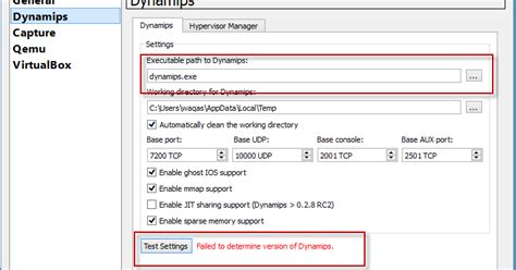 My Tutorials Gns3 Error Failed To Determine Version Of Dynamips Windows 8
