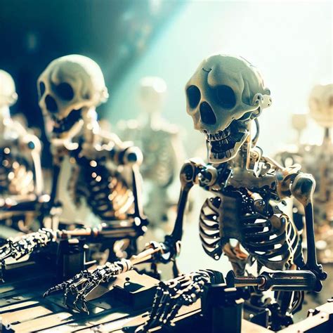 Workers Being Assembled In A Factory Rweirddalle