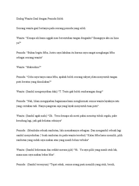 Dialog Wanita Gaul Dengan Pemuda Soleh Pdf