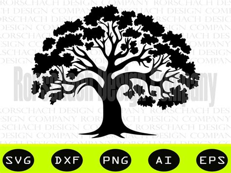 Oak Tree Svg Oak Tree Clipart Tree Svg Red Oak Svg Nature Svg Oak
