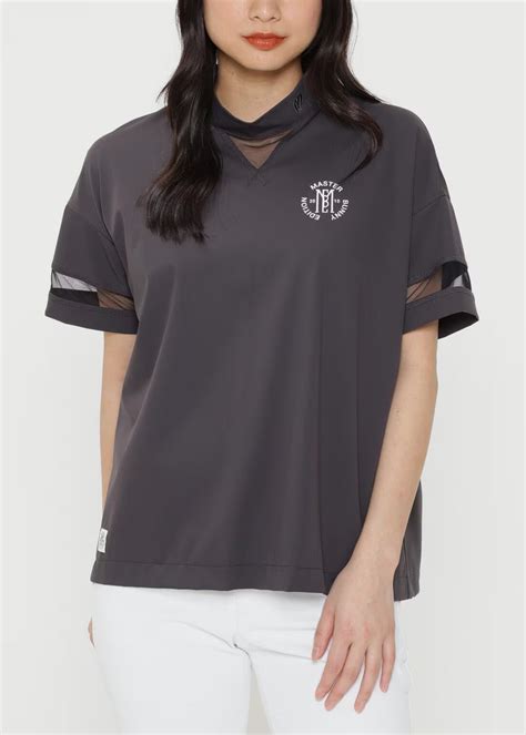 Charcoal Mock Neck T Shirt Leisure Center