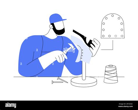 Assembling The Shoe Abstract Concept Vector Illustration Stock Vector