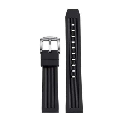 Black Ridged Silicone Strap 20mm Marloe Watch Company