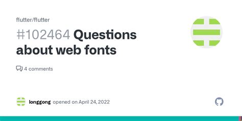 Questions About Web Fonts · Issue 102464 · Flutterflutter · Github