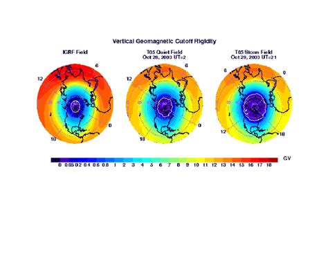 Simulated Vertical Geomagnetic Cutoff Rigidity Shown Over The Northern Download Scientific