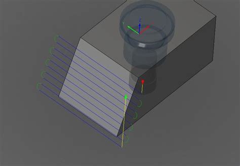 basic toolpath made difficult machining along angled surface